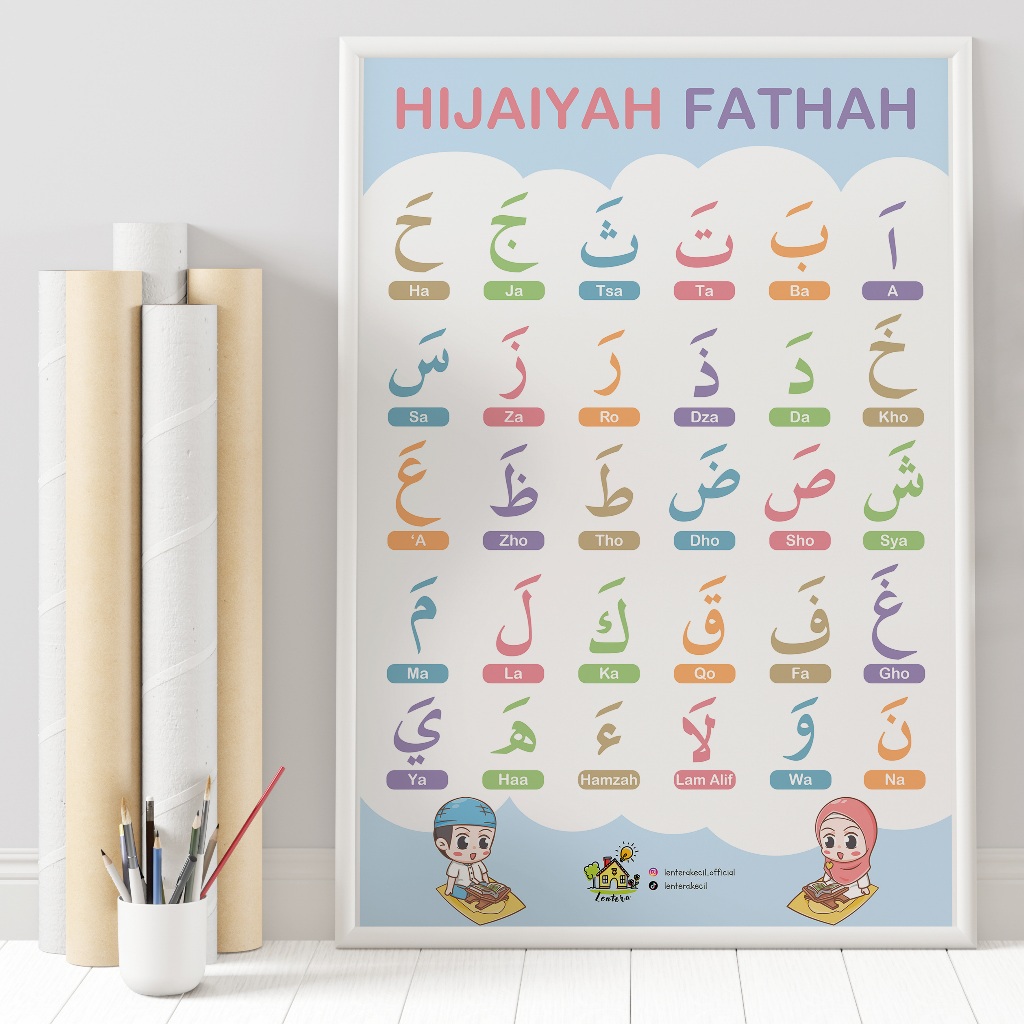 Jual Poster Edukasi Anak islami HURUF HIJAIYAH Belajar Mengaji Harakat ...