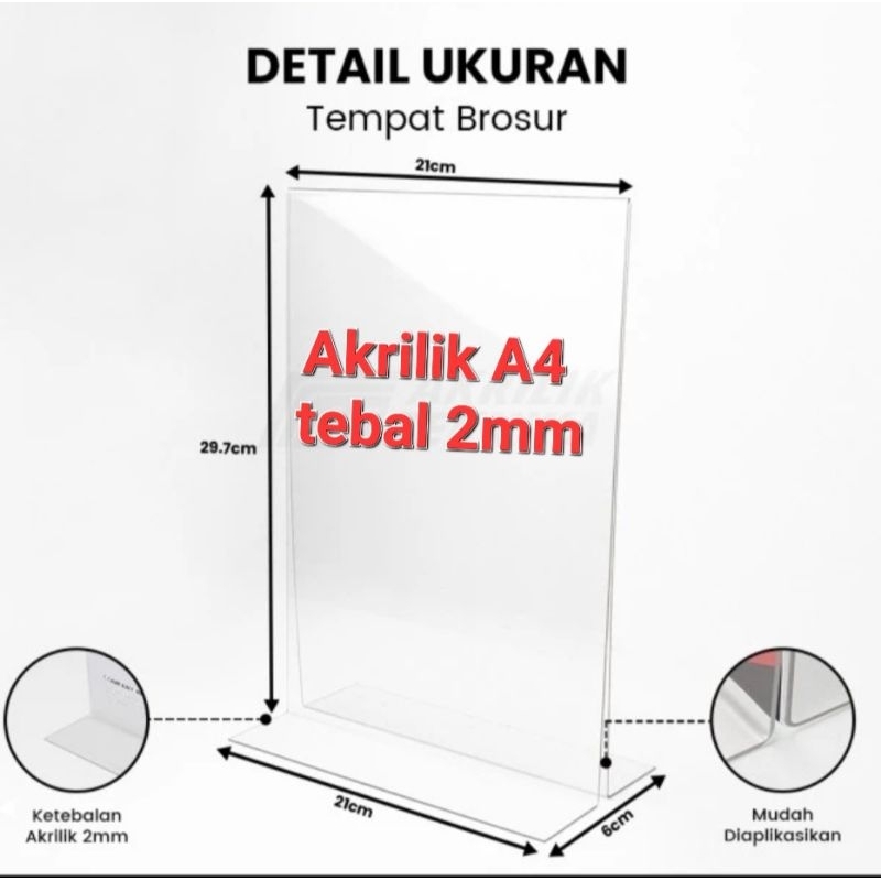 Jual Akrilik Standing T / Tempat Brosur / Tent Holder / Akrilik Display ...