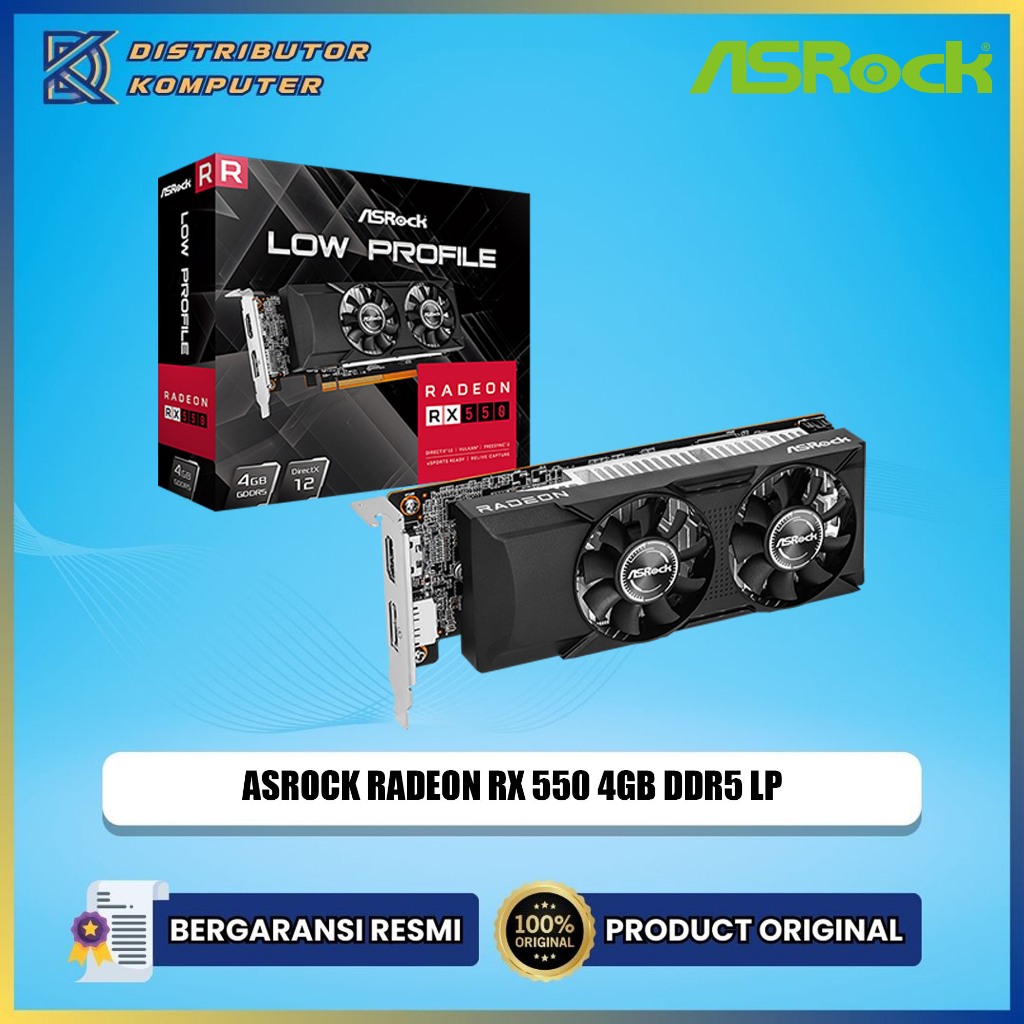 Jual ASROCK VGA RADEON RX 550 4GB DDR5 LP - LOW PROFILE DUAL | Shopee ...