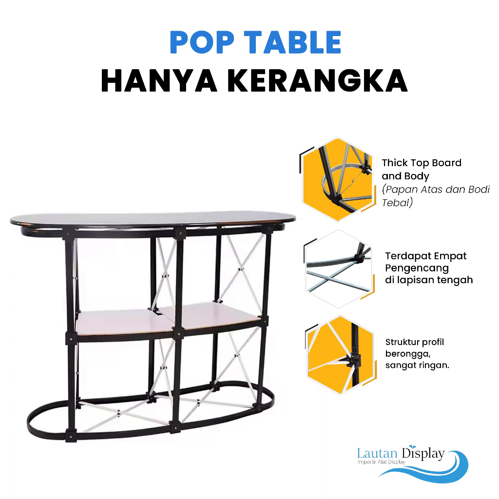 Jual Popup Table Meja Polycounter Curve Oval Lengkung Pop Up Booth ...
