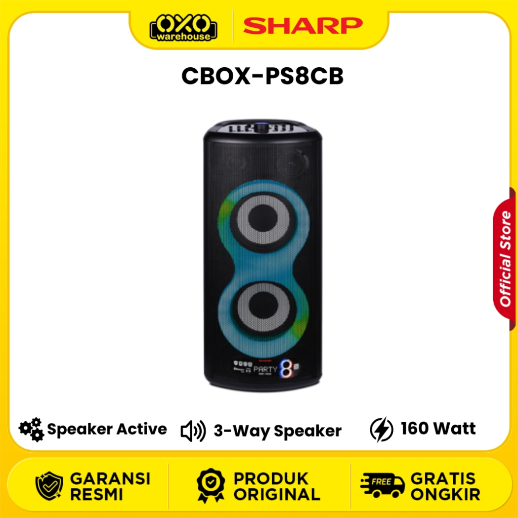 Jual Sharp Speaker Aktive 2 Mic Karaoke USB & Bluetooth CBOX-PS8CB ...