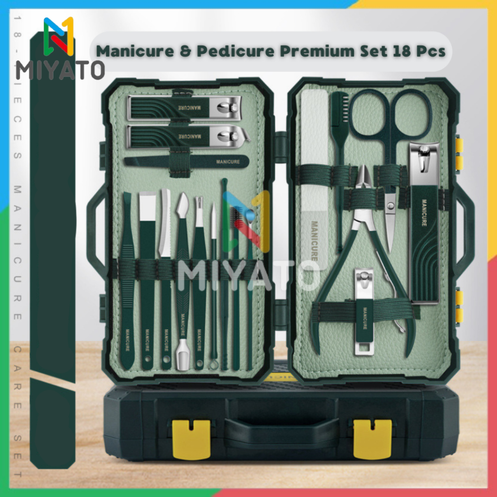 Jual Miyato Box Set 18 pcs Premium Manicure & Pedicure Tools Bahan ...