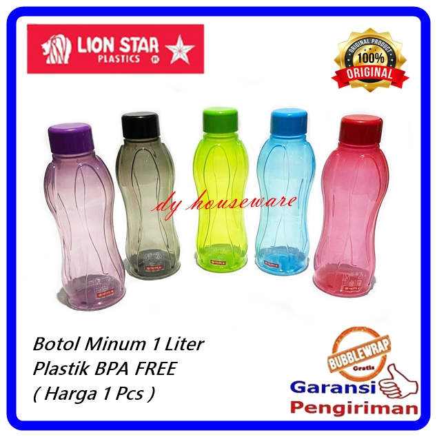 Jual Botol Minum 1 Liter Bpa Free Transparan Botol Minum 1000Ml Lion ...