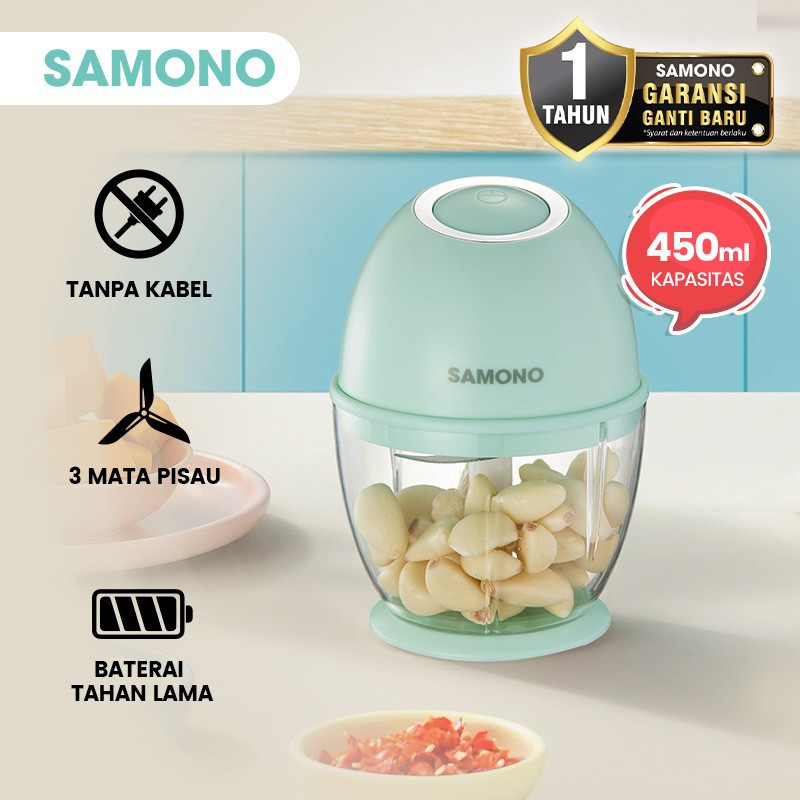 Jual SAMONO Mini Chopper Portable Blender Mini Food Processor 450ml ...