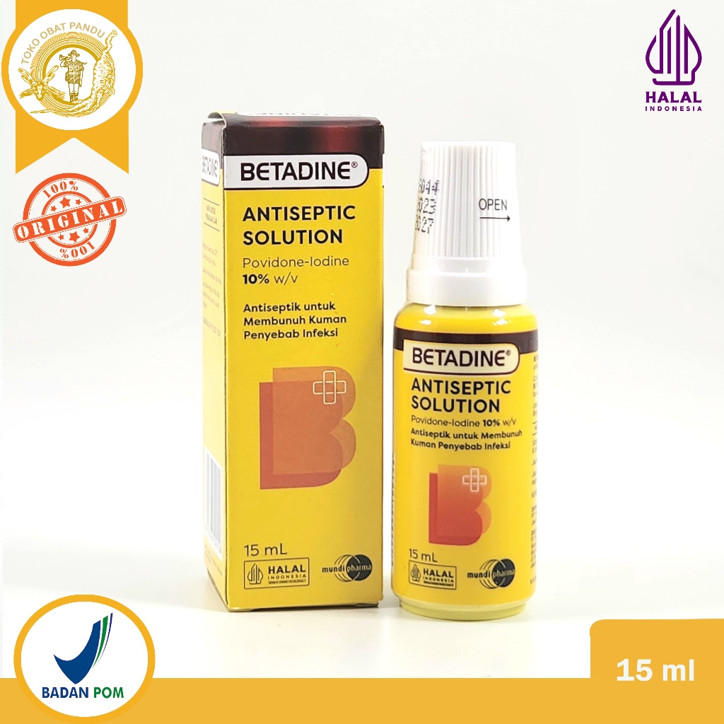 Jual BETADINE ANTISEPTIC SOLUTION (15 ml) | Shopee Indonesia