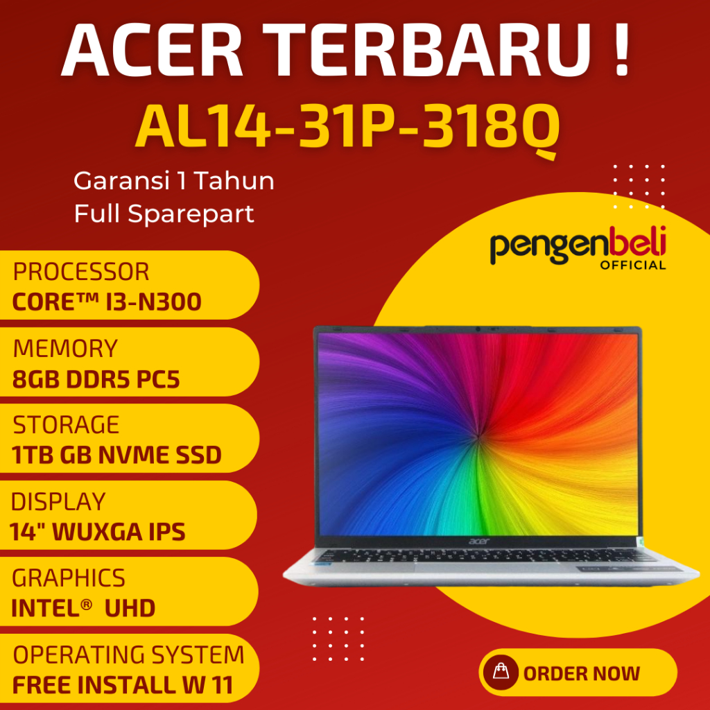 Jual New Acer Aspire Lite Styllist Body Slim Dan Ringan [CORE I3 | RAM 8GB | SSD 1TB | Layar 14 ...