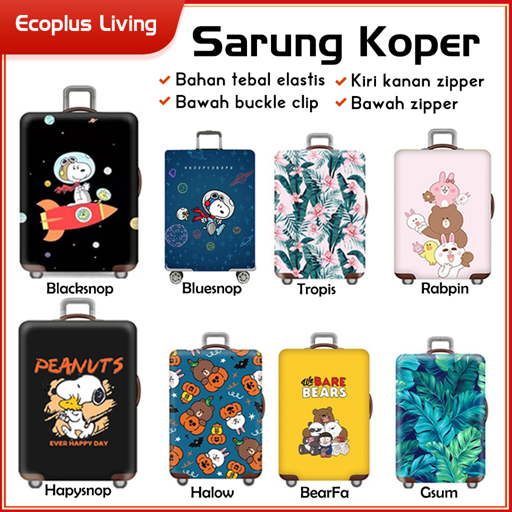 Jual Sarung Pelindung Koper Luggage Cover Elastis Lubang Samping Double ...