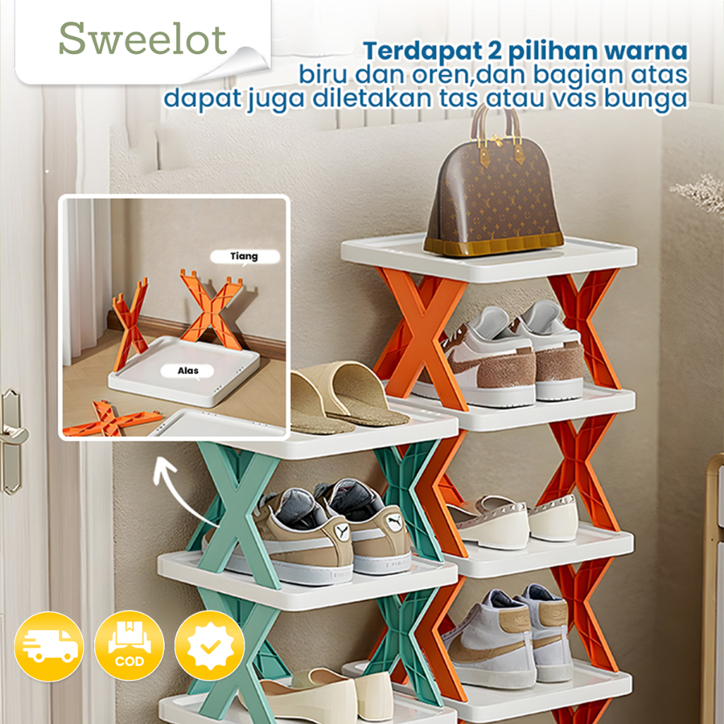 Jual Rak Sepatu Multifungsi Lemari Sepatu Multi-lapis Kombinasi DIY ...