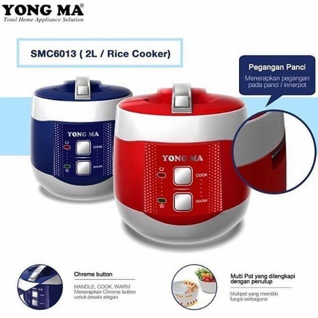 Jual YONGMA SMC 6013 /Magic Com 3in1 - Rice Cooker 2 Liter | Shopee ...