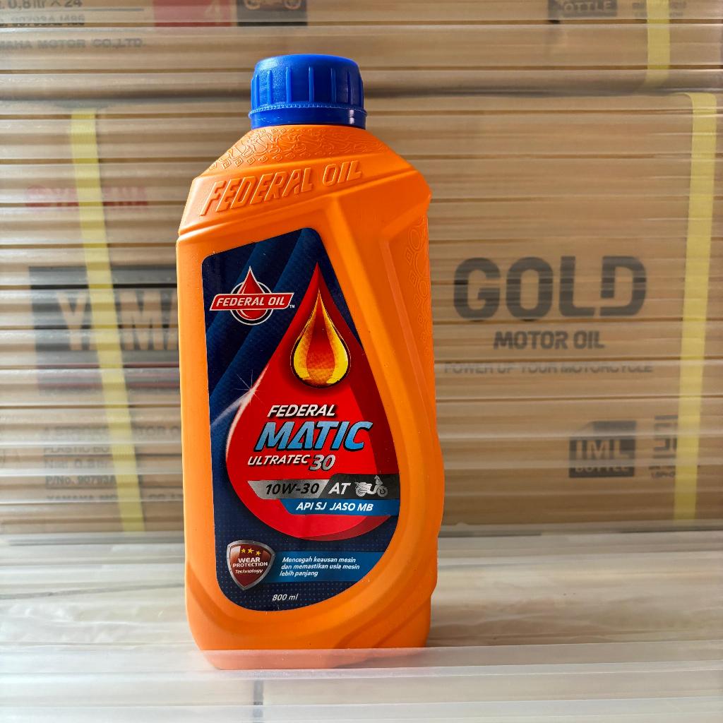 Jual OLI MOTOR METIK FEDERAL MATIC 0.8L 10W30 BOTOL OREN | Shopee Indonesia