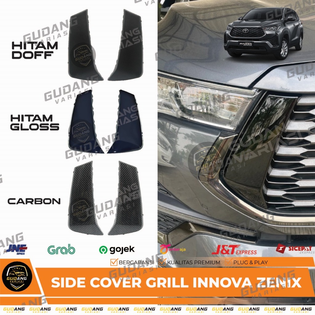 Jual List Grill Side Samping Kumis Innova zenix 2022- 2025 Hitam Glossy ...