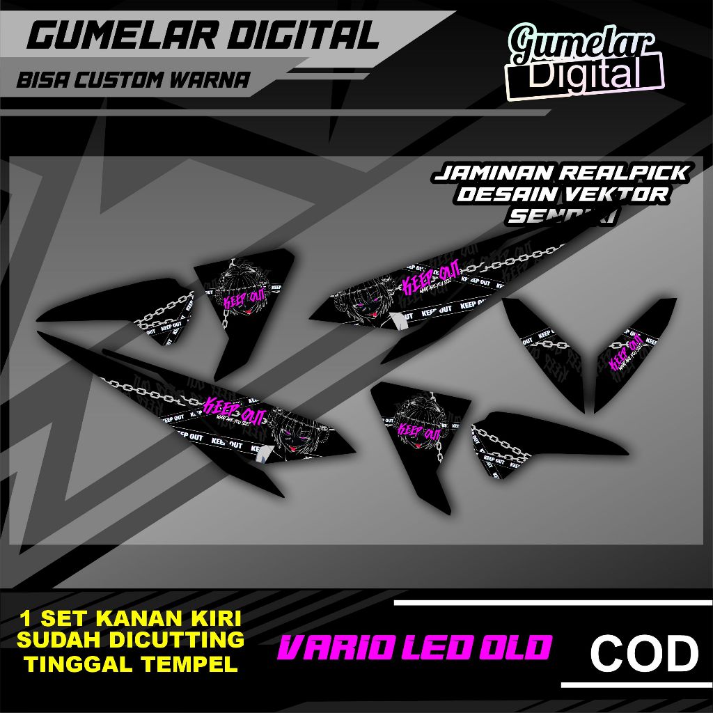 Jual STRIPPING SIMPEL HONDA VARIO LED OLD 125 150 ANIME VIRAL KEREN ...