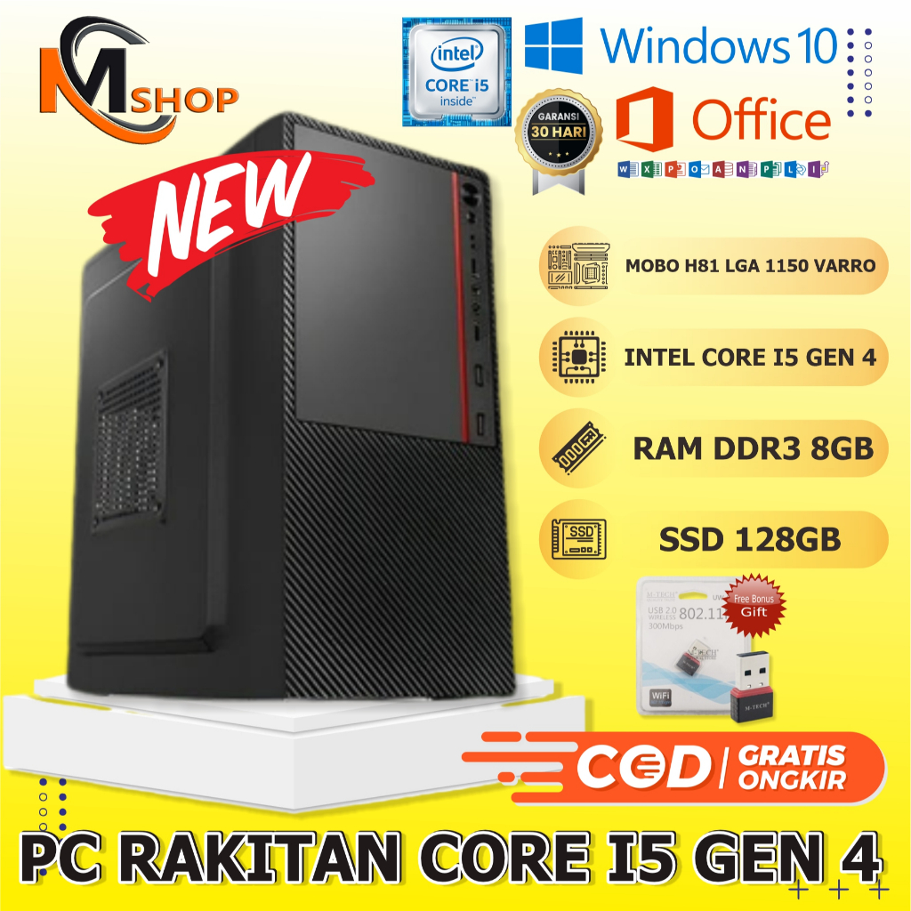 Jual PC Rakitan CPU Komputer Core i3 / i5 / i7 Gen 4 8GB with SSD 128GB ...