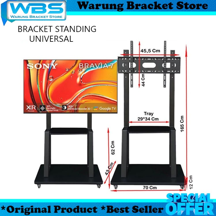 Jual Bracket Standing TV LED PD1700 32 40 43 50 55 60 65 70 75 Inch ...