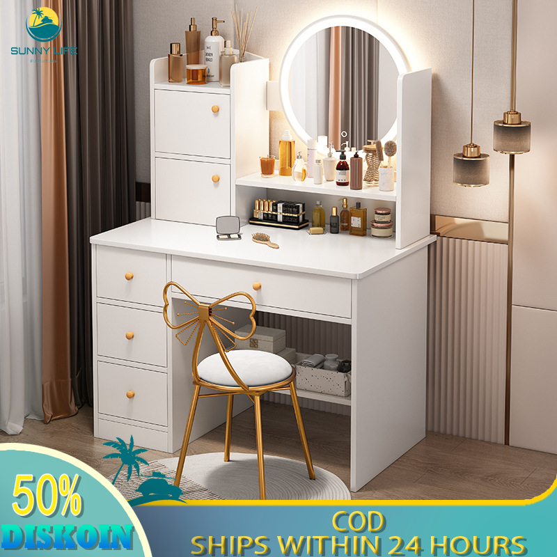 Jual Meja Rias dengan Lampu Led 90cm Meja Rias Minimalis Meja Rias ...
