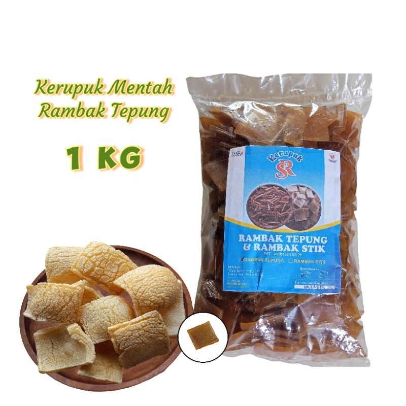 Jual [1kg] Rambak Kotak Krecek mentah /Kerupuk Rambak Tapioka | Shopee ...