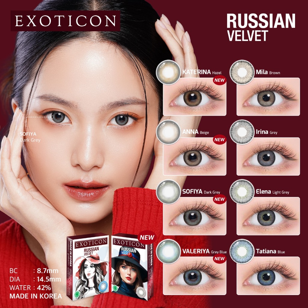 Jual SOFTLENS RUSSIAN VELVET 14,5 MM BY EXOTICON FREE LENSCASE / SOFLEN ...
