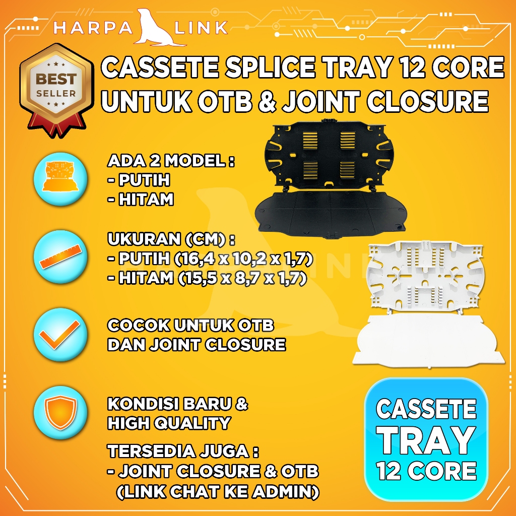 Jual Cassete 12 Core / Kaset 12 Core / Splice Tray 12 Core Fiber Optic ...
