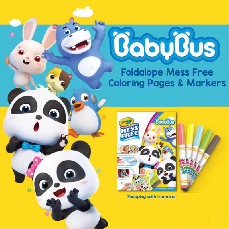 Jual Crayola Babybus Foldalope Mess Free Coloring Pages & Markers ...
