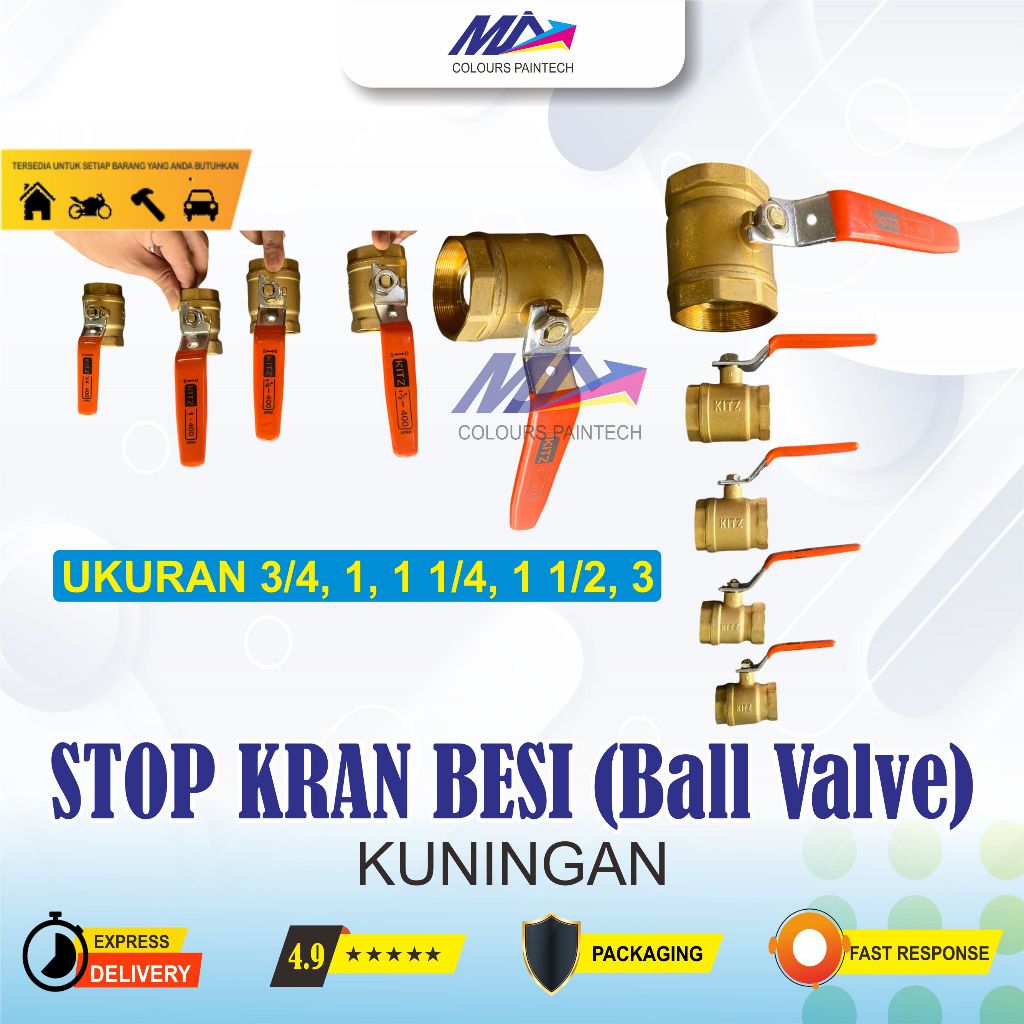 Jual STOP KRAN KUNINGAN ASLI / BALL VALVE KUNINGAN UKURAN 1 1/2",1 1/4",1,3/4 HARGA 1 PCS ...