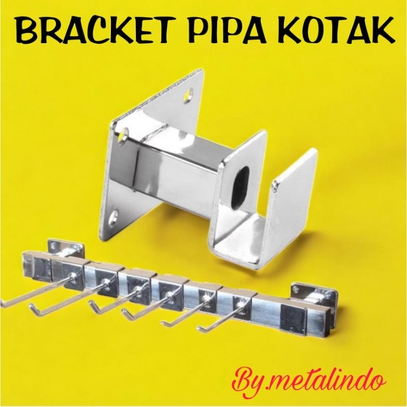 Jual Bracket Pipa kotak Gantungan Dinding Pipa Hollo Gantungan Display ...