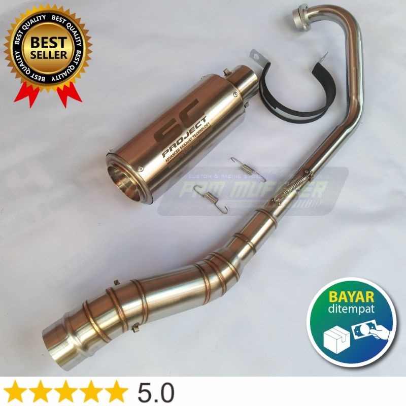 Jual KNALPOT RACING SC PROJECT TITAN STENLISS FOR JUPITER MX NEW 135 MX ...