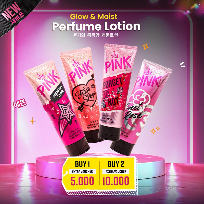 Jual PINK SKIN GLOW & MOIST PARFUME LOTION 180ML | Shopee Indonesia