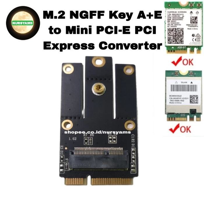 Jual Adapter M.2 NGFF Key A+E to Mini PCI-E PCI Express Converter Wifi ...