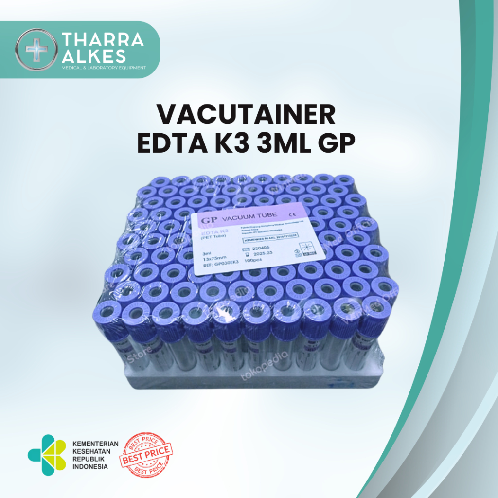 Jual VACUTAINER EDTA K3 3ML GP | Shopee Indonesia