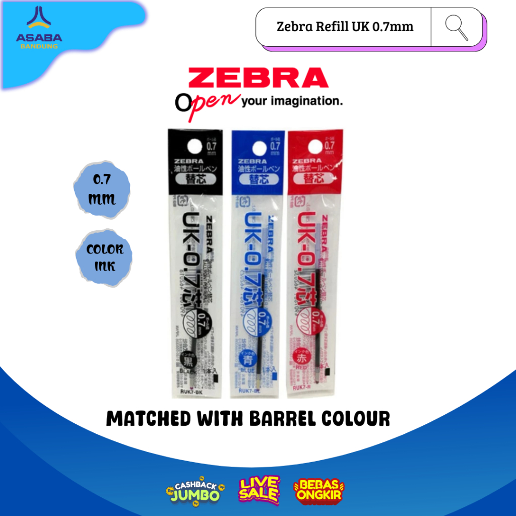 Jual Asaba Bandung - Zebra Refill UK 0.7mm | Shopee Indonesia