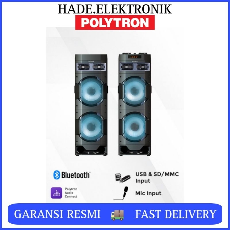 Jual POLYTRON Bluetooth Speaker Aktif Karaoke 10 Inch PAS 10DF22 ...