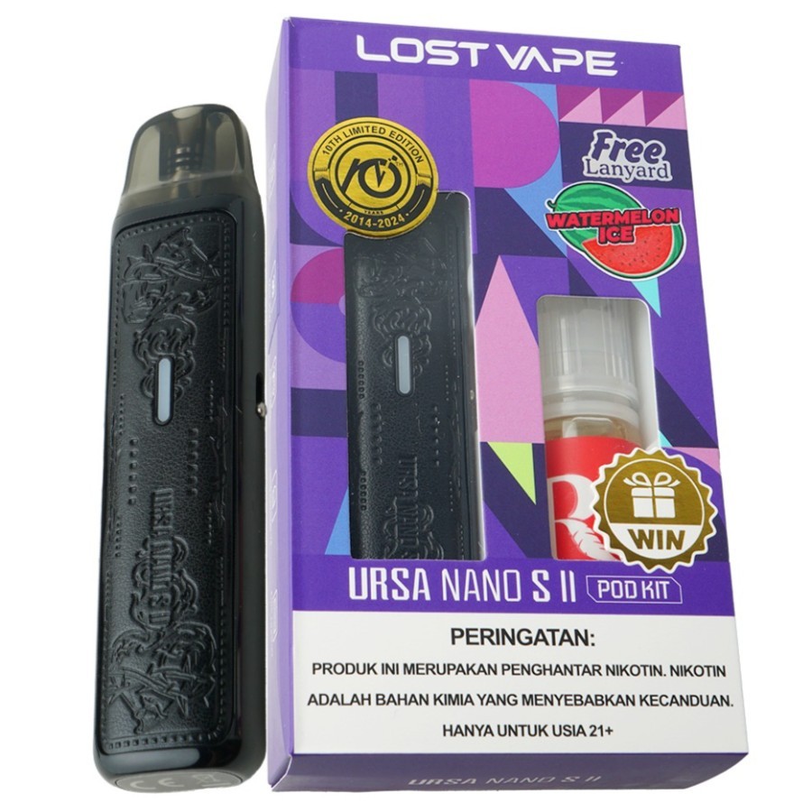 Jual Ursa Nano S II / S2 Black Thorns 30W 1000mAh Pod Kit Bonus Liquid Salt Nic 15ML Authentic ...