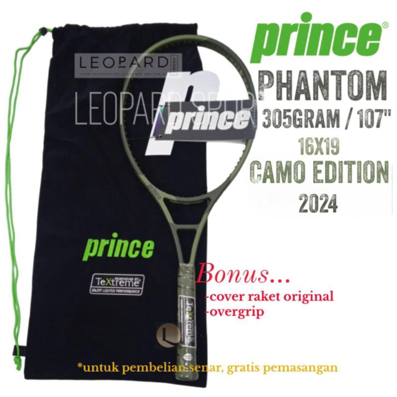 Jual Raket Tenis Prince Phantom 107G 305g Green / Tennis Racket ...