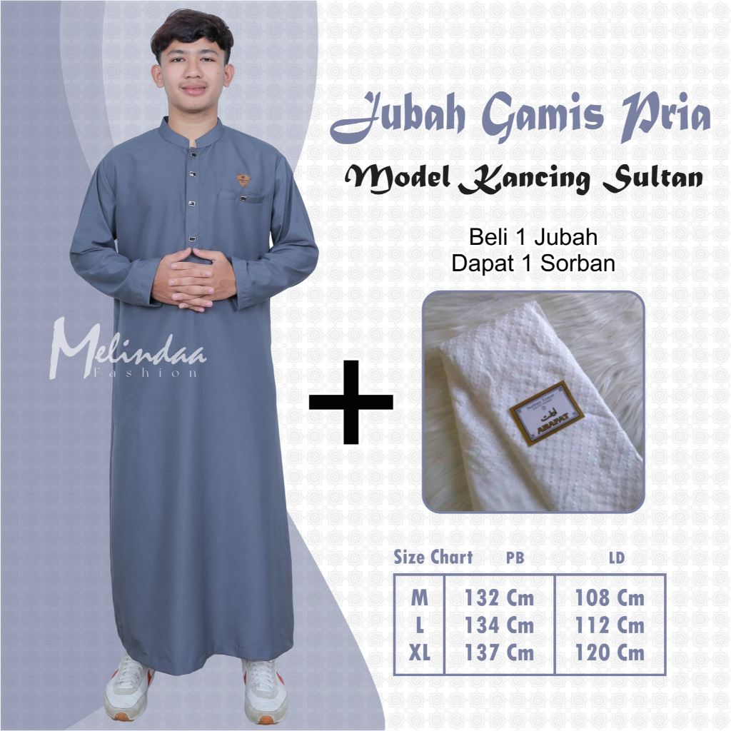 Jual BELI 1 JUBAH DAPAT 1 SORBAN ARAFAT JUBAH MUSLIM LENGAN PANJANG ...