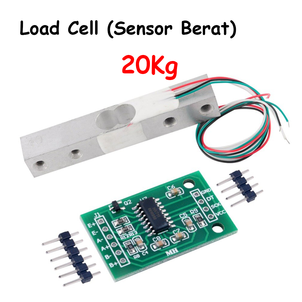 Jual Load Cell 20Kg Weight Sensor Berat HX711 Tekanan Timbangan 20 Kg ...