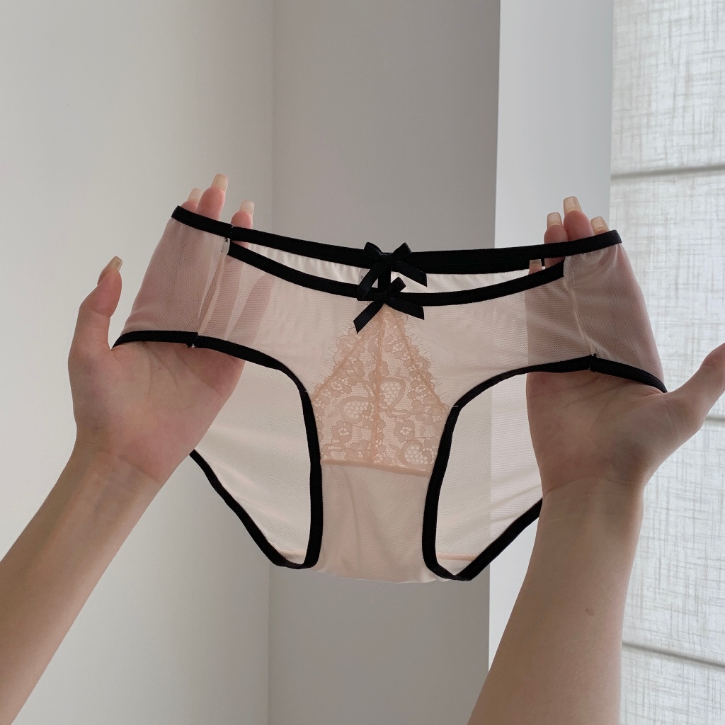 Jual LS Celana Dalam Wanita Dewasa Premium Transparent Lace Small Ribbon Low Waist (M/L) 8906 ...