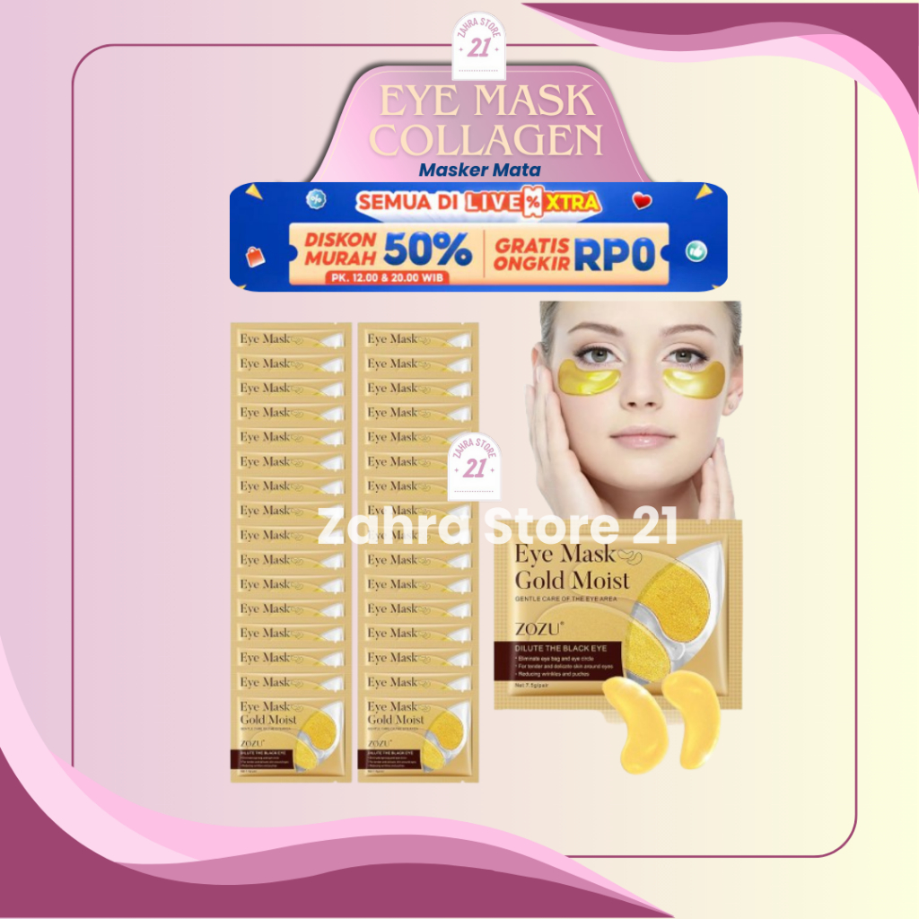 Jual [ZS21] Masker Kantong Mata Emas / Crystal Collagen Gold Eye Mask ...