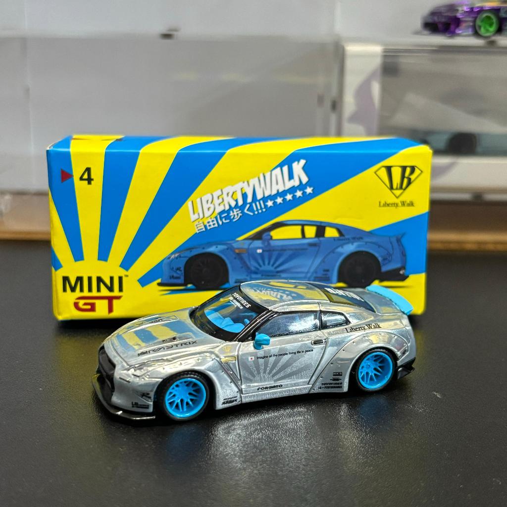 Jual MINI GT 1/64 MIJO LBW NISSAN GT-R R35 LIGHT BLUE CHASE CAR LHD ...