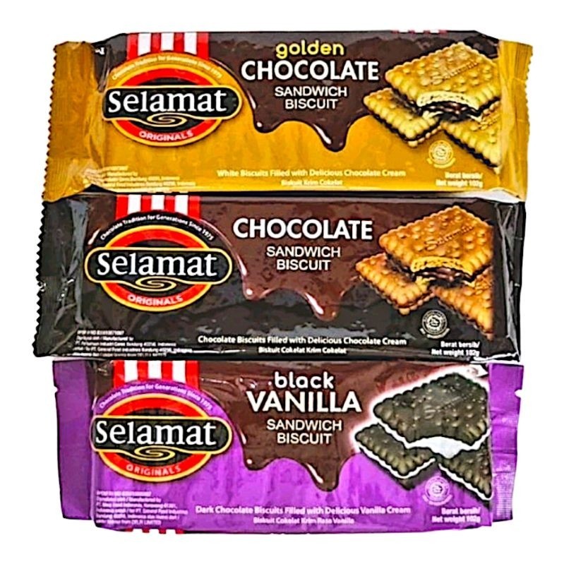 Jual Selamat BISKUIT 102 Gram Biscuit Sandwich Chocolate - Golden Choco ...