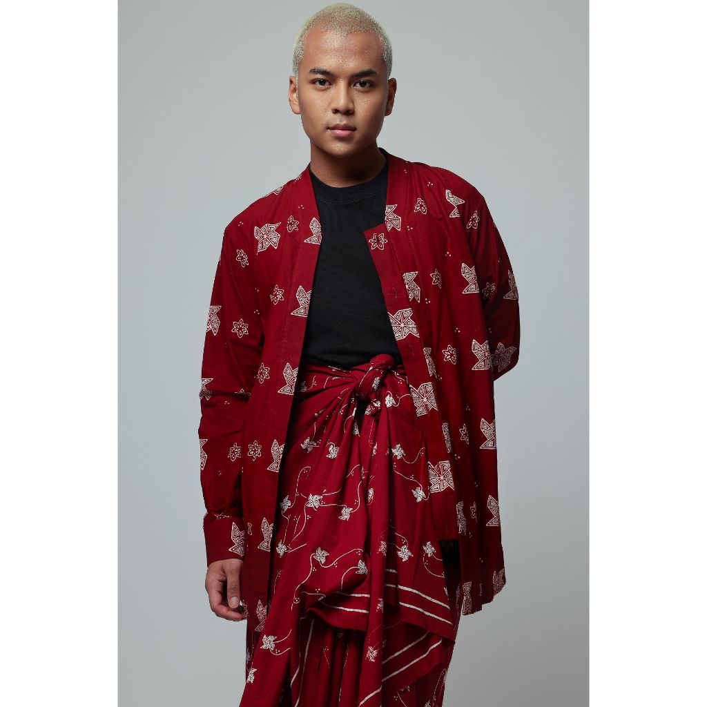 Jual Red Abbiyya Batik Outer | Shopee Indonesia