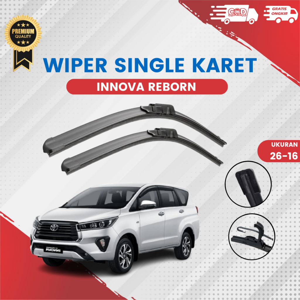 Jual Wiper Frameless Single Karet Mobil INNOVA REBORN Ukuran: 26 - 16 ...