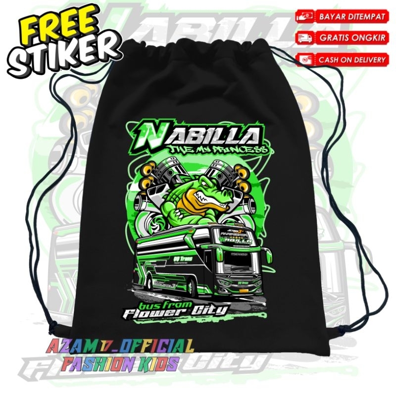 Jual (FREE STIKER) Tas Serut String Bag Anak Bus Nabila Busmania Free ...
