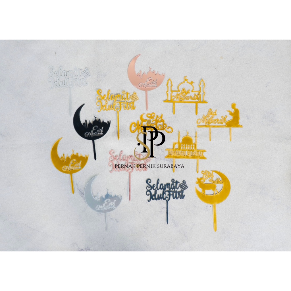 Jual [BACA DESKRIPSI] TOPPER AKRILIK IDUL FITRI EID ADHA SELAMAT IDUL ...