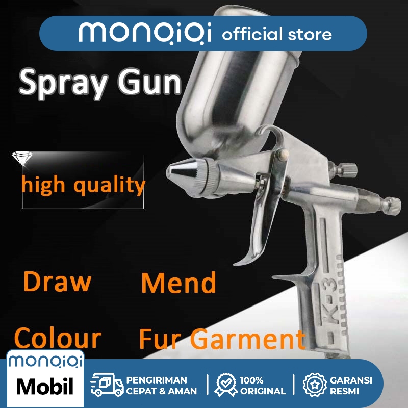 Jual K3 Spray Gun Spet Cat Angin Mesin Kompresor F75 Tabung Atas 400ml ...