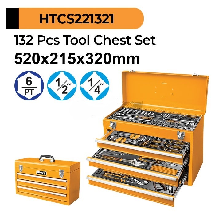 Jual 132 Pcs Mechanical Tool Chest Set INGCO HTCS221321 Toolkit ...