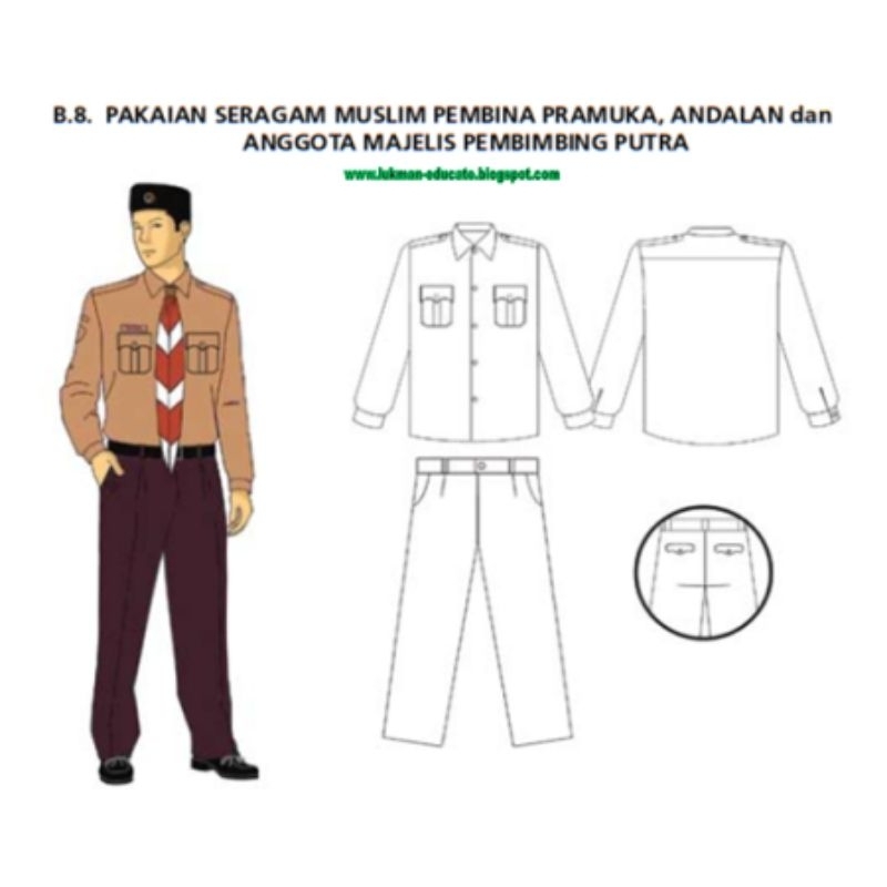 Jual 1Stel Pramuka Pembina Pria Lengan Panjang Bahan Rafilo Untuk Guru ...