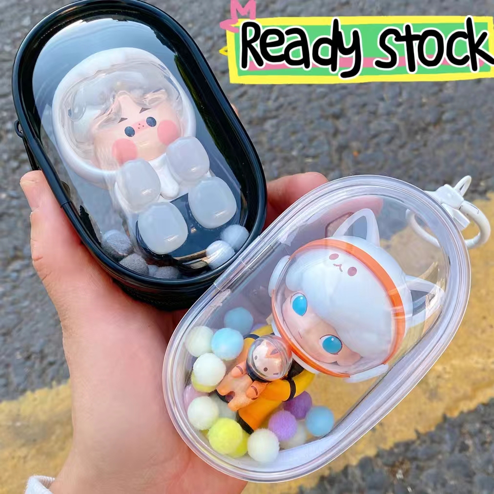 Jual [READY STOCK] Pouch figure bagcharm labubu transparan pouch travel ...