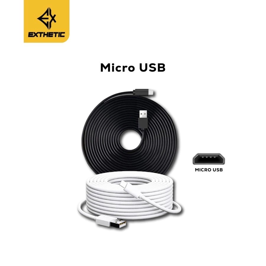 Jual Exthetic Charge Cable Micro USB Kabel 5 Meter - EK05 - Hitam | Shopee Indonesia