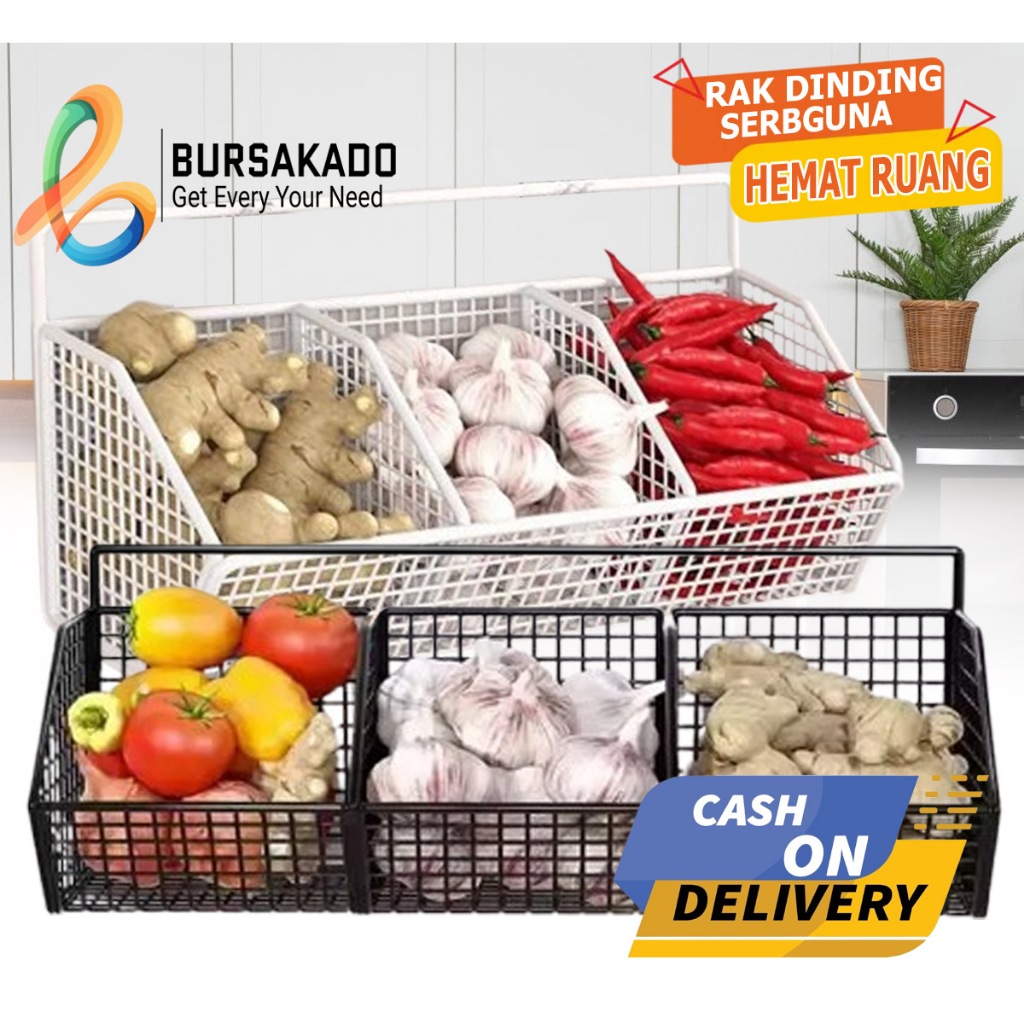Jual Rak Penyimpanan Bawang Putih Jahe Rak Dapur Gantung Tempel Rak ...