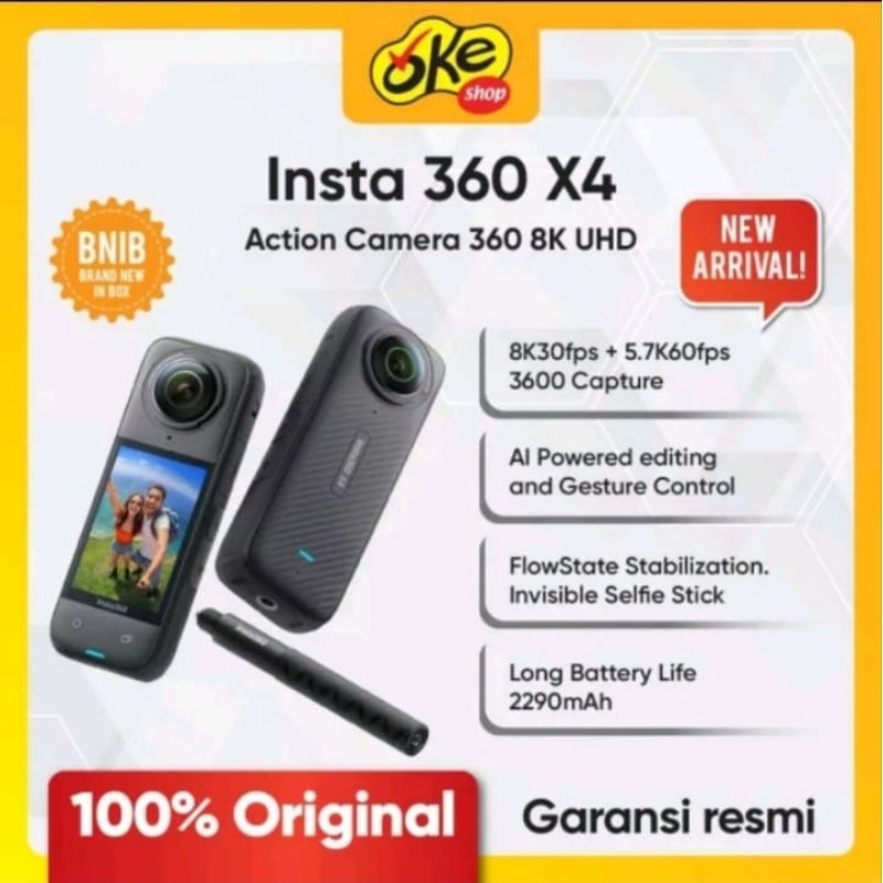 Jual Insta 360 X4 Action Camera 8K UHD - Garansi Resmi | Shopee Indonesia